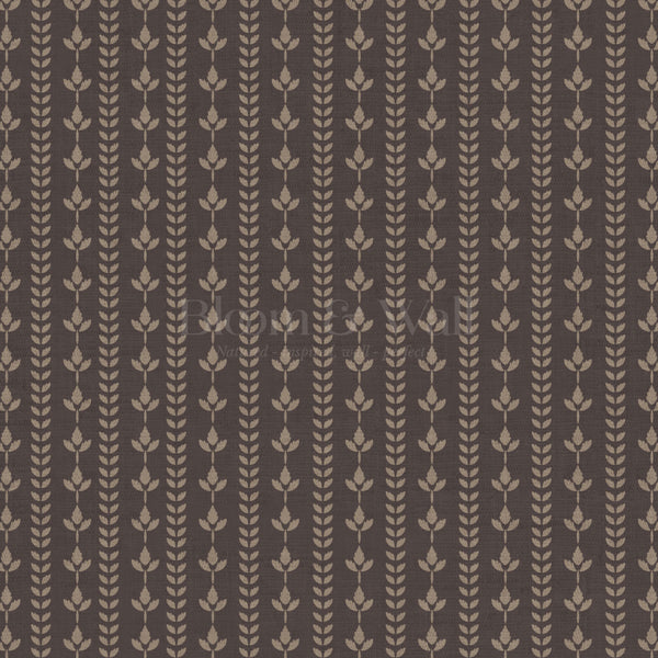 Agnes Dark Truffle Brown Leaf Stripes Wallpaper – Bloom & Wall