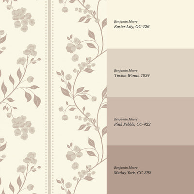 Cataleya Trailing Stripes Rose Dust Wallpaper – Bloom & Wall