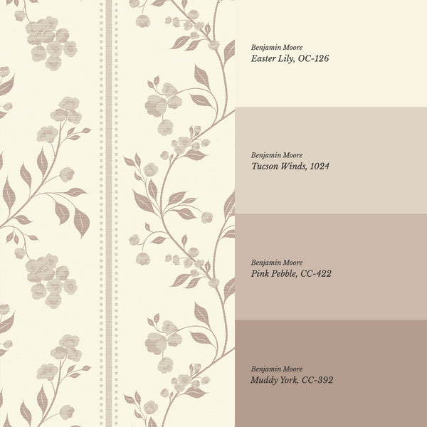 Cataleya Trailing Stripes Rose Dust Wallpaper – Bloom & Wall