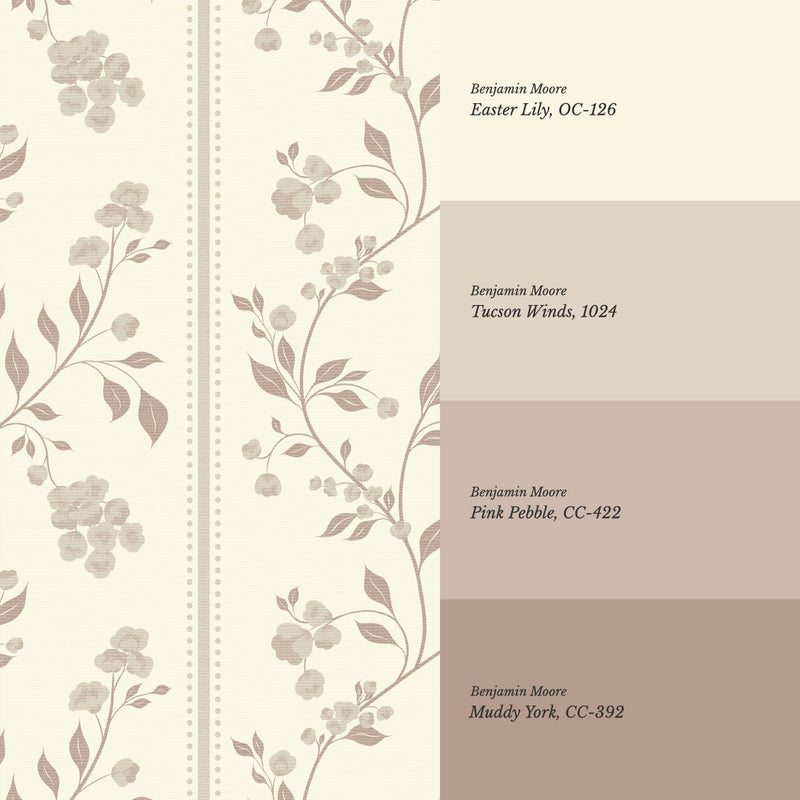 Cataleya Trailing Stripes Rose Dust Wallpaper – Bloom & Wall