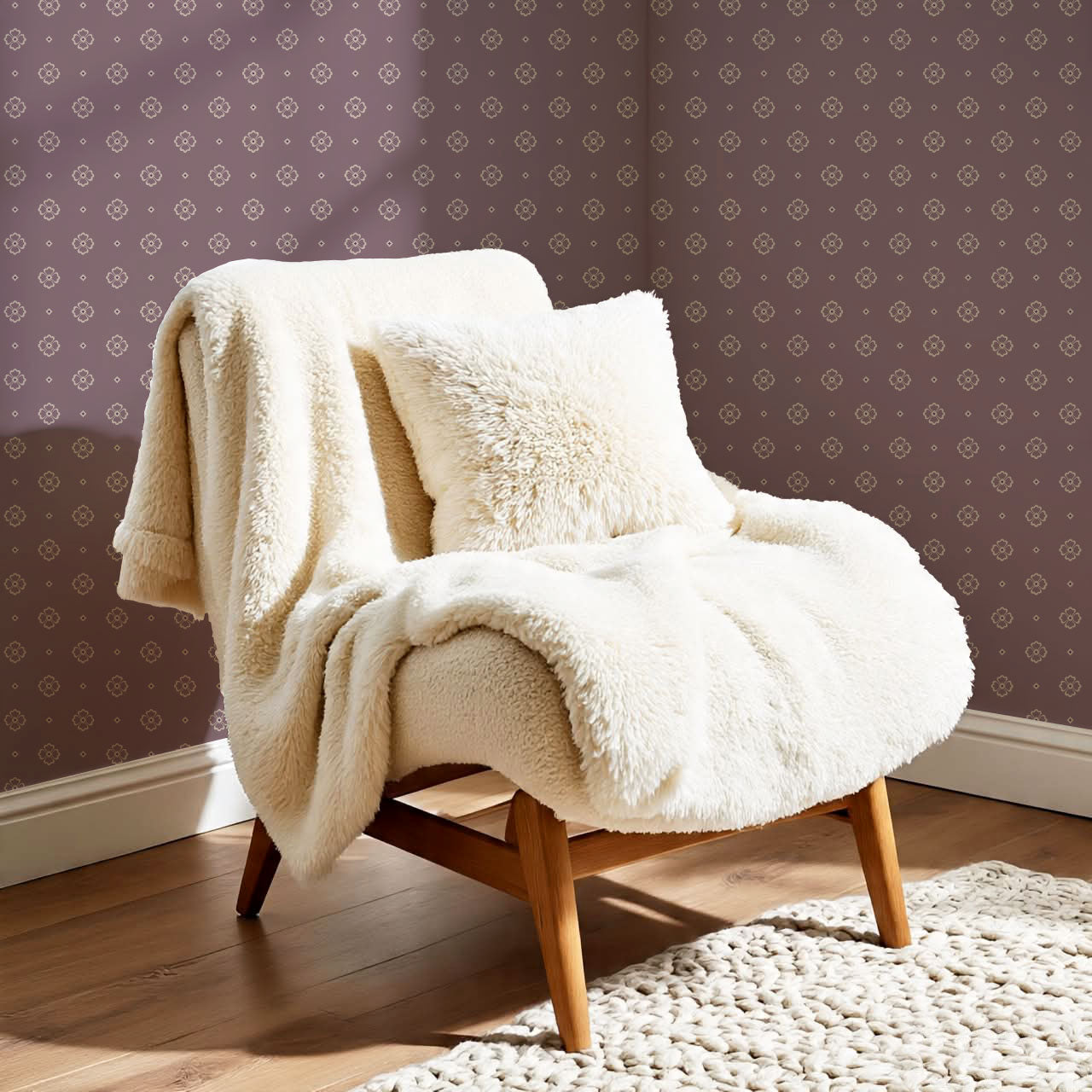 Hailey Foulard Red Wine Wallpaper – Bloom & Wall