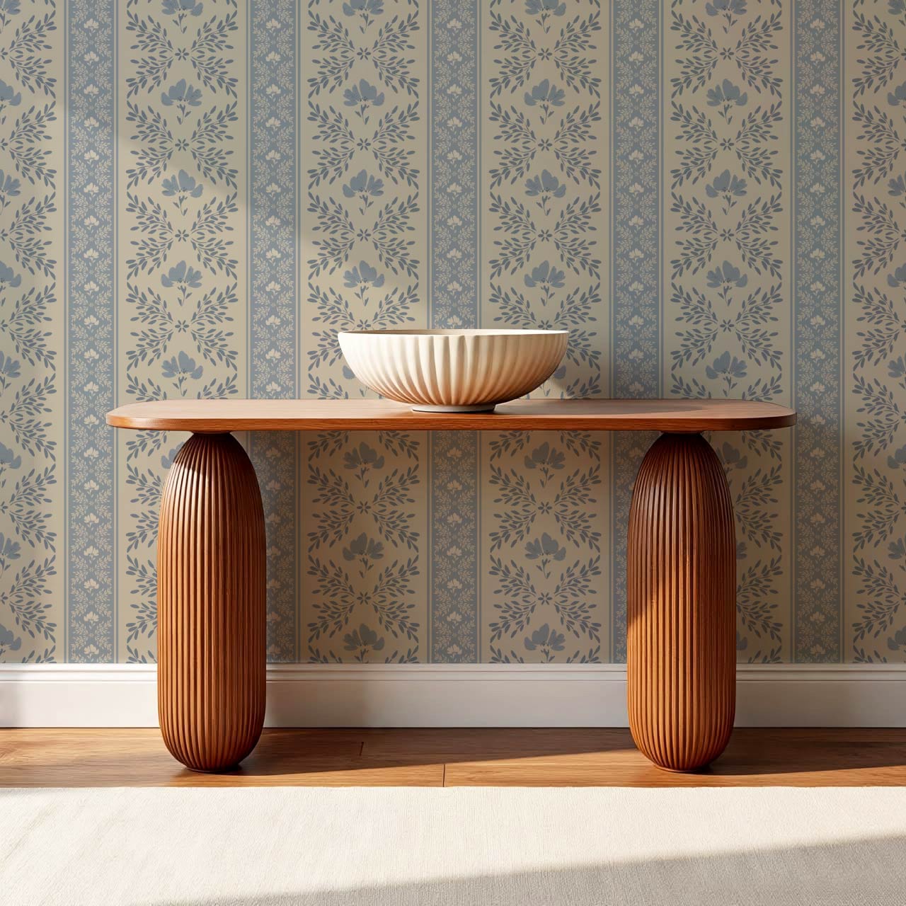 Julian Blooming Vines French Blue Wallpaper – Bloom & Wall