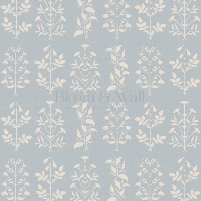 June Blue Floral Garden Wallpaper – Bloom & Wall