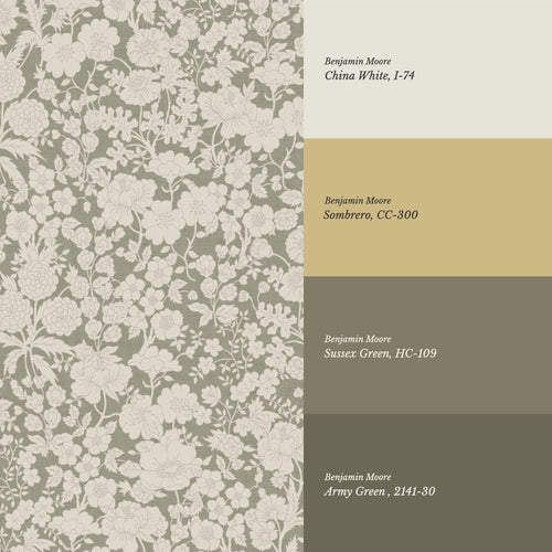 Lea Olive Wildflowers Wallpaper – Bloom & Wall