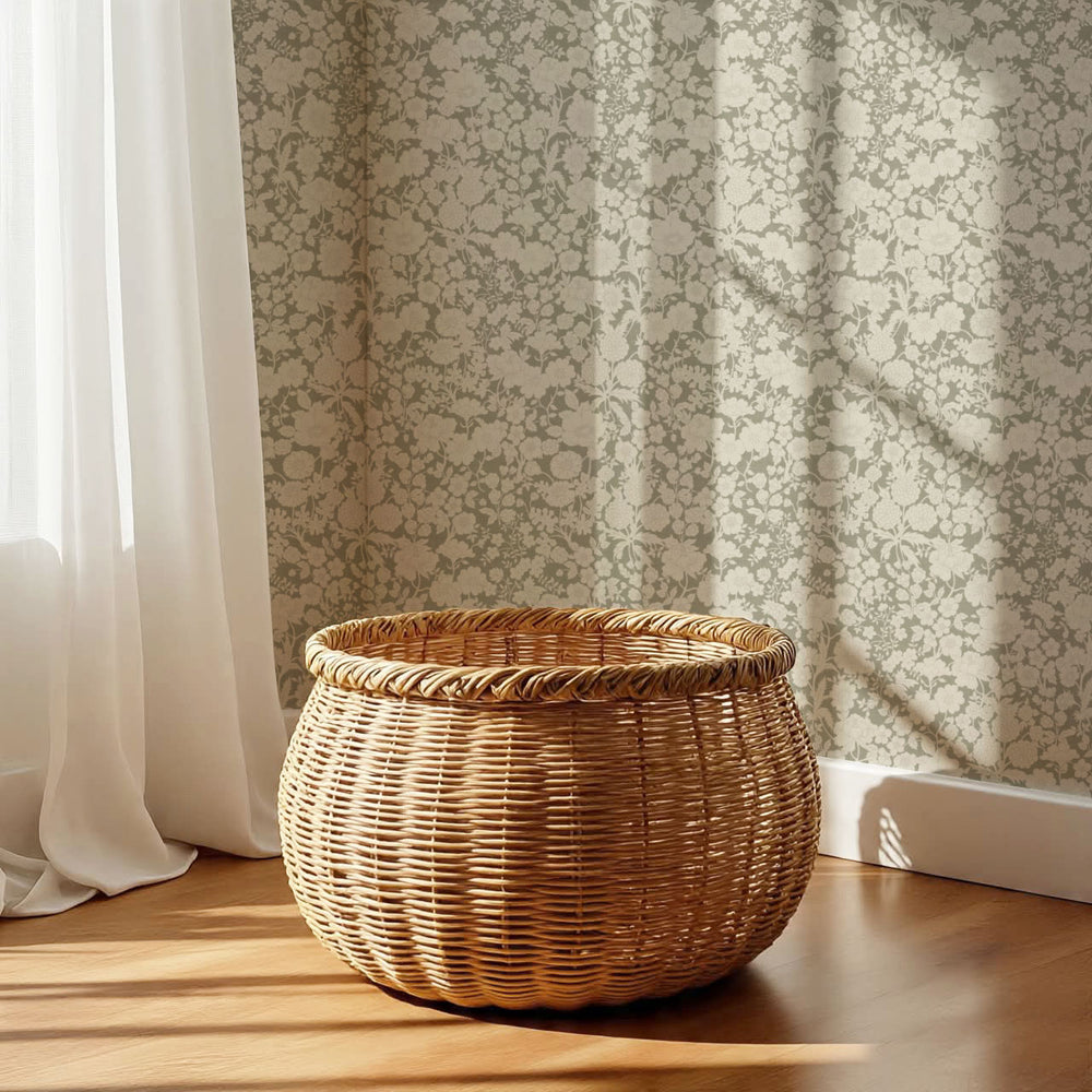Lea Olive Wildflowers Wallpaper – Bloom & Wall