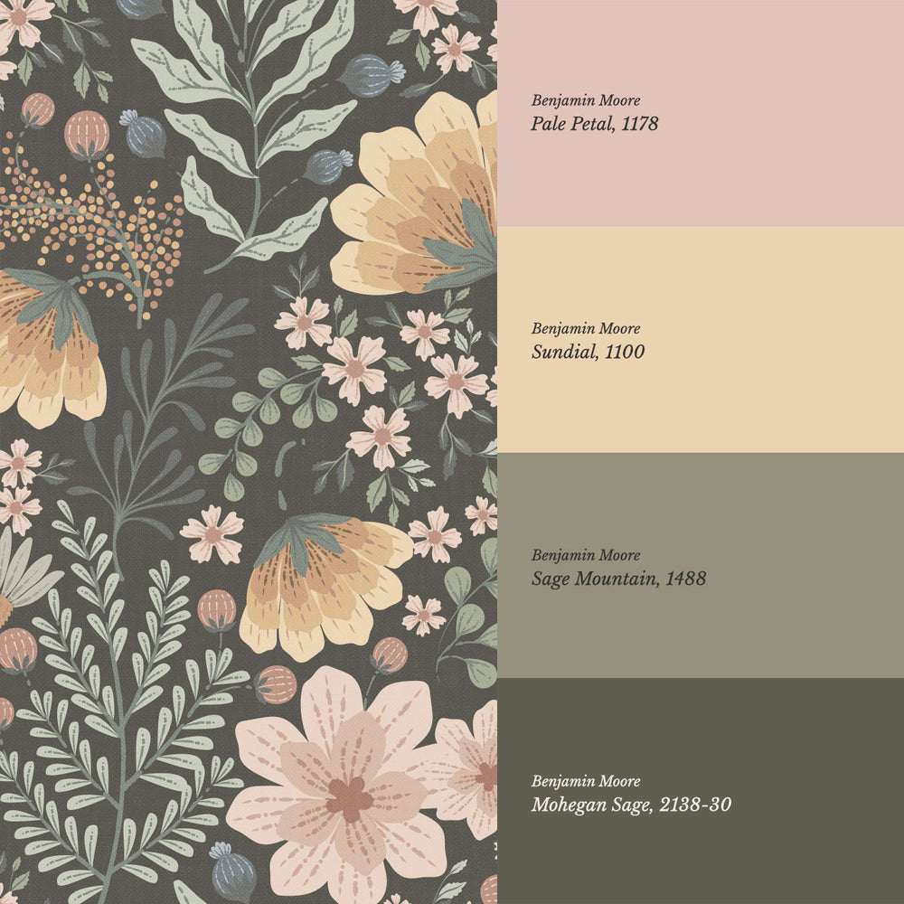Lilibeth Cottagecore Wildflowers Night Wallpaper – Bloom & Wall