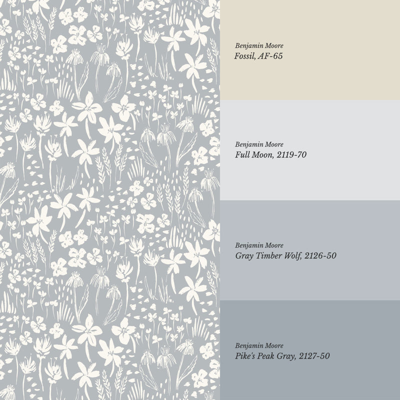 Londyn Floating Meadows French Blue Wallpaper – Bloom & Wall