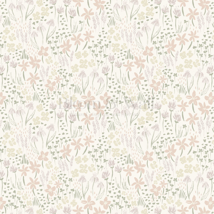 Londyn Floating Meadows Pink Oat Wallpaper – Bloom & Wall