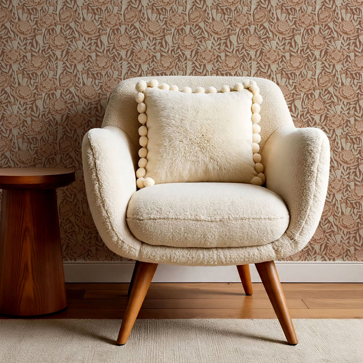 Mylle Garden Clay Rust Wallpaper – Bloom & Wall