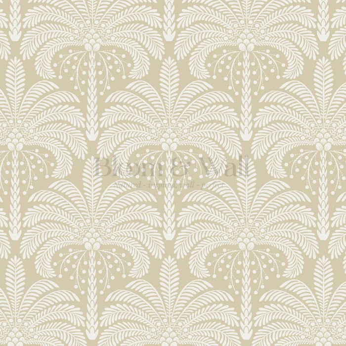 Nadia Large Retro Palms Almond Wallpaper – Bloom & Wall