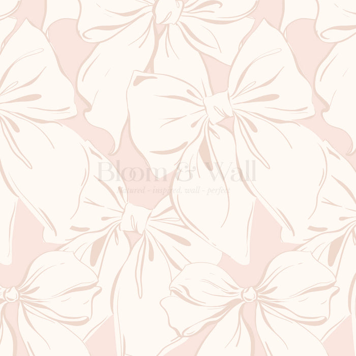 Nevaeh Large Bows Blush Cream Wallpaper – Bloom & Wall